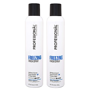 Professional Freezing Finish Spray (2-Pack) - 10 oz - Volumizing Hairspray for All Types of Hair - Adds Body and Texture - Resists Humidity - No Water Added