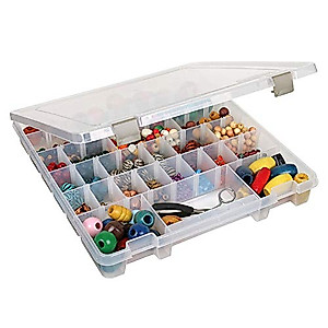 ArtBin 9101AB Super Satchel Slim with Removable Dividers, Art & Craft Organizer, [1] Plastic Storage Case, Clear