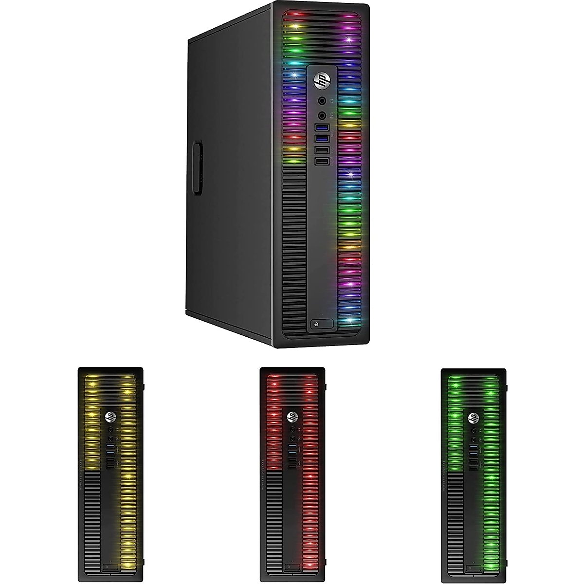 HP EliteDesk Desktop RGB Lights Computer AMD A-Series Processor 16 GB RAM, 1 TB SSD, Windows 10 Pro 64-bit, Wi-Fi, Gaming PC Keyboard & Mouse (Renewed)
