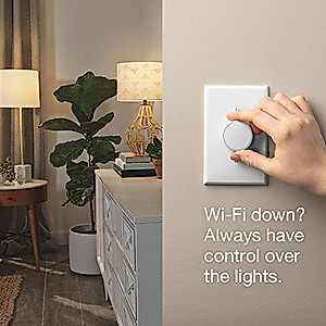 Lutron Aurora Smart Bulb Dimmer Switch | for Philips Hue Smart Bulbs | Z3-1BRL-WH-L0 | White