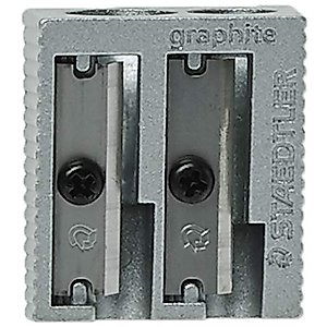 Staedtler Metal Sharpener, Double Hole for Pencils and Colored Pencils, 1-Each (510 20BK)