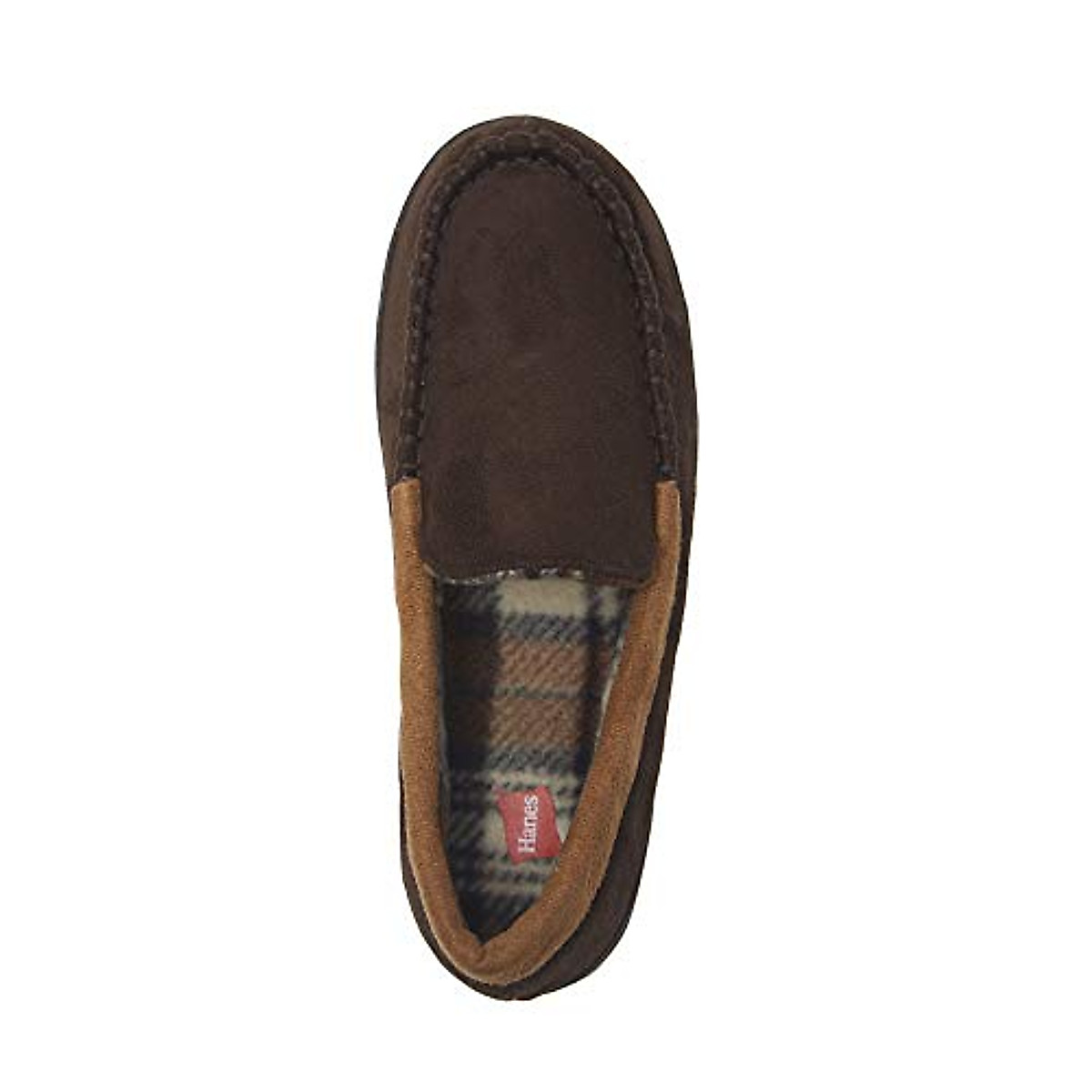 Hanes boys Moccasin House Shoe With Indoor Outdoor Memory Foam Sole Fresh Iq Odor Protection Slipper, Brown Microsuede, Large Little Kid US