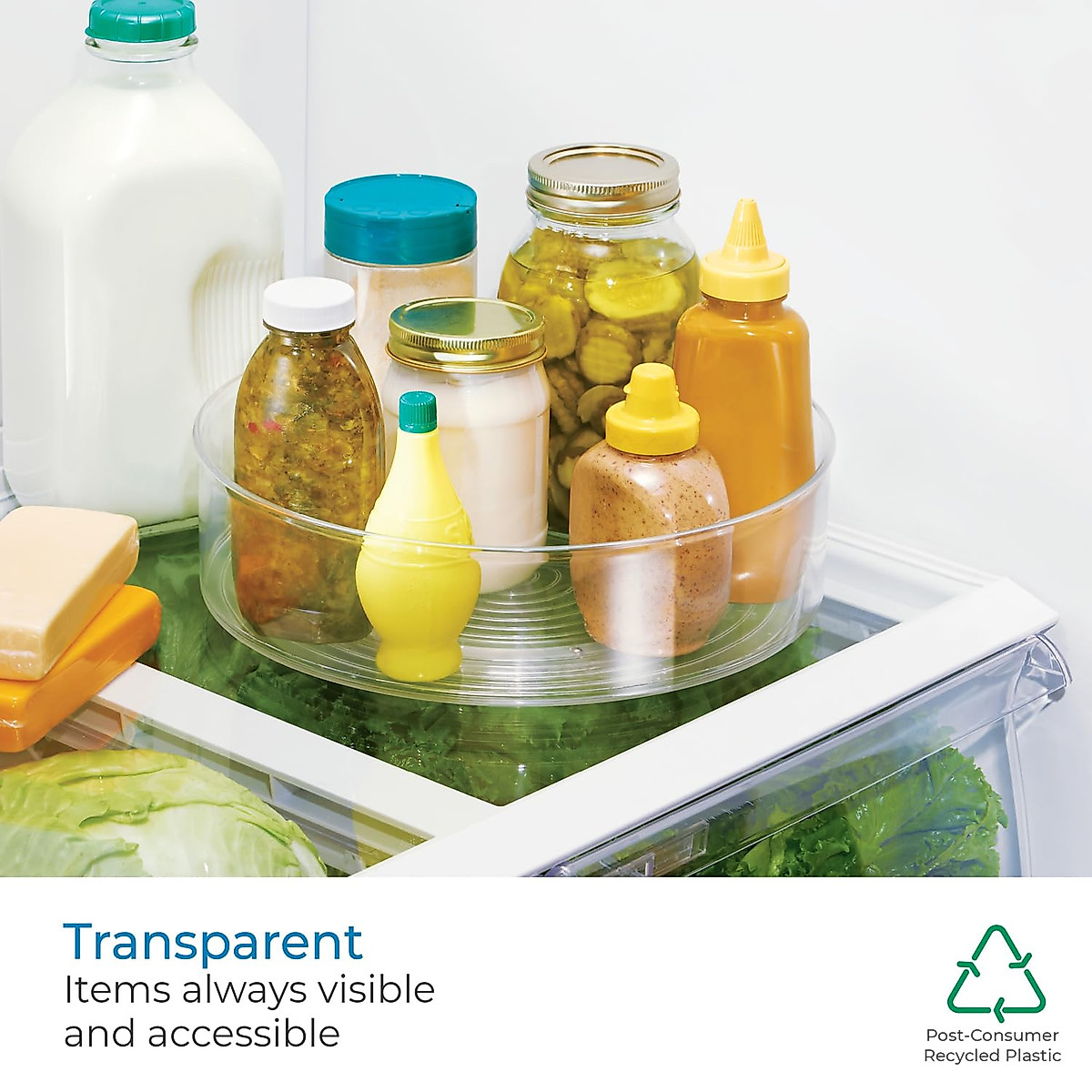 iDesign Fridge/Freeze Binz Turntable, Clear