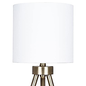 Catalina Lighting 22967-001 Mid-Century Modern Tripod Table Lamp, LED Bulb Included, 19", Antique Brass