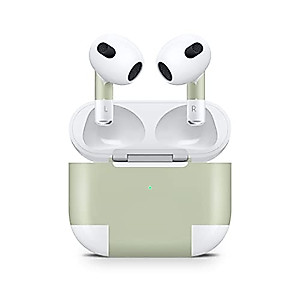 TACKY DESIGN Solid Skin for Apple Airpod 3 Skins,Classic Color Airpods 3 Sticker for airpods 3 (2021),Vinyl 3m, Airpod Stickers for Earbuds and case, airpods Skins Protective Full wrap Cover (Green)