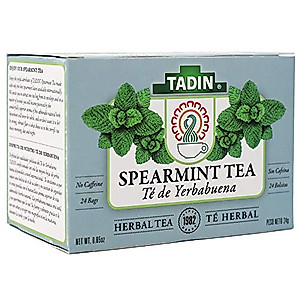 Tadin Spearmint Tea, Helps Relieve Stomach Pain and Indigestion, 24 Count (Pack of 3)