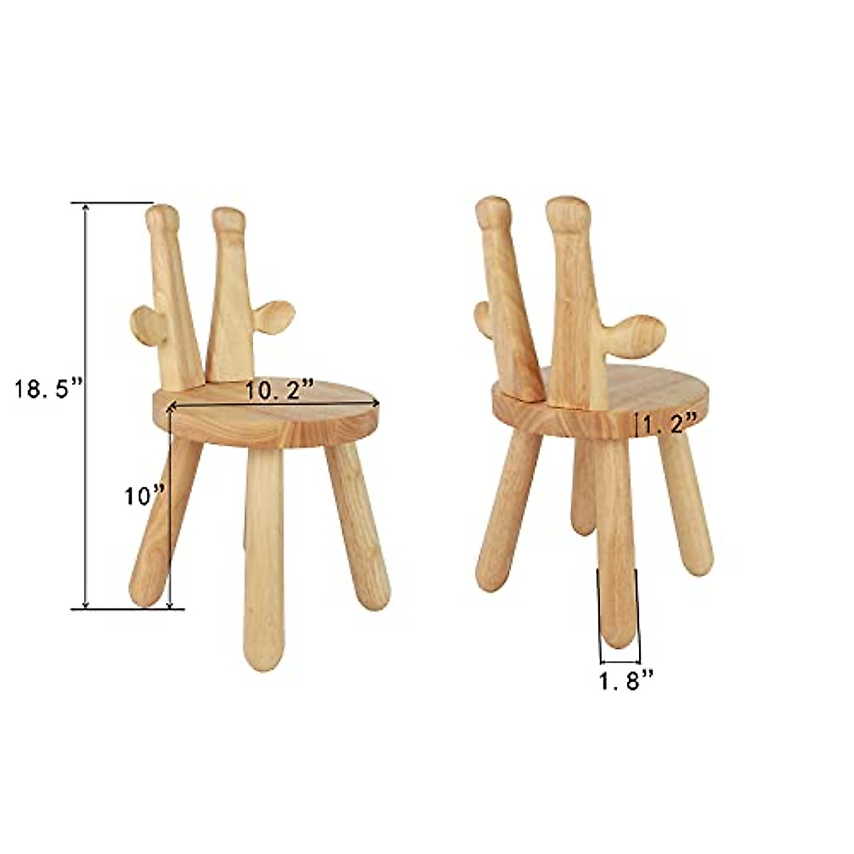 famobay Wooden Toddler Chair, Naturally Finished Solid Hardwood,Kids Stool Handmade, for Playroom, Nursery, Preschool, Bedroom, Kindergarten Eating, Reading, Playing, Boys Girls Age 2+ (1, Giraffe)