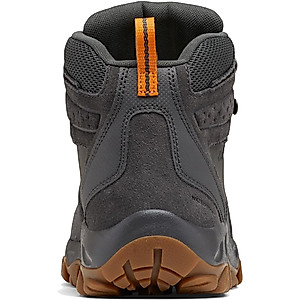 Columbia Men's Newton Ridge Plus II Suede Waterproof Hiking Shoe, Dark Grey/Gold Amber, 8