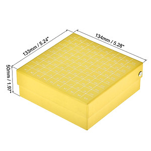 uxcell Centrifuge Tube Freezer Storage Box 100-Well Waterproof Cardboard Holder Yellow for 1.5/1.8/2ml Micro Centrifuge Tubes