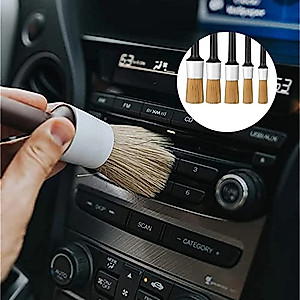 ALI2 Car Detailing Brush Set Clean Interior or Exterior Car Wheels Instrument Cluster Console and Door Panels Dashboard,Air Vents, no Metal Brush Parts,Set of 5