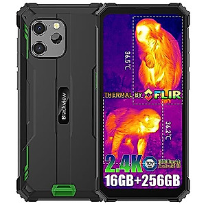 Blackview BV8900 Rugged Smartphone 2023, Thermal Camera Android 13 Phone, 16GB 256GB 1TB TF, Helio P90, 6.5-inch 2.4K FHD+ Display, 10000mAh 33W Fast Charge, 64MP Anti-Shake Camera Rugged Phone, NFC