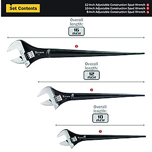 Titan 223 3-Piece Adjustable Construction Spud Wrench Set