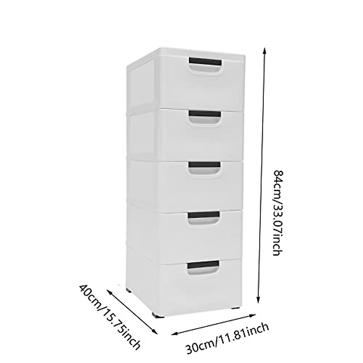 GMSLuu Plastic Drawers Dresser, Storage Cabinet with 5 Drawers, Closet Drawers Tall Dresser Organizer with 4 Wheels for Clothes,Playroom,Bedroom,Kitchen Storage Furnitur (16" Wx12 Dx33 H, White)