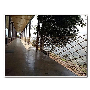 Waterproof Hemp Rope Net, Children Outdoor Climbing Net, Child Safety Net, Balcony Stairs Garden Protection Net Ceiling Hanging Bridge Decorative Hemp Rope 1x5m (Size : 1 * 2m(3 * 7ft))