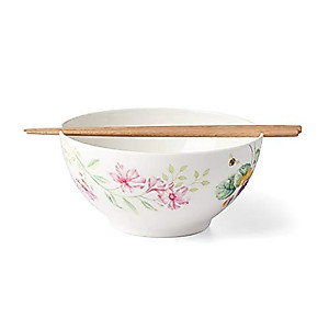 Lenox Butterfly Meadow Bowl & Chopsticks, 1.65 LB, Multi