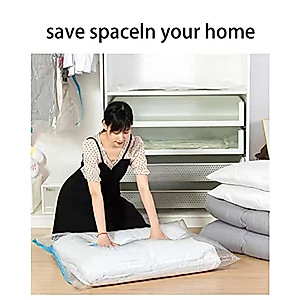 Vacuum Storage Bags, 80% More Space Saver Bags, 8 Pack Vacuum Compression Storage Bags for Comforters, Clothes, Blanket, Bedding(2 Clear 2xSmall 2xMedium 2xLarge