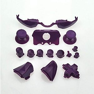Full Set Dpad Bumpers Triggers Buttons RT LT RB LB Button ABXY Buttons with Thumbstick for Xbox One Elite Xbox One E Controller Replacement (Purple)