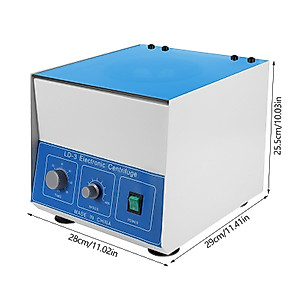 Wanlecy Electric Lab Benchtop Centrifuge, LD-3 Low-Speed 4000rpm Centrifuge Machine 6 Tubes x 50ml, with Timer 0-60min and Speed Control