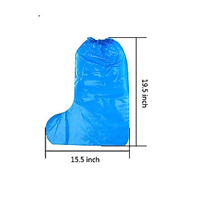 Fancystyle Pack of 80 Disposable Thicker Boot and Shoe Covers 19 inch Tall Extra Large Resistant Water/Skid Resistant Blue (80)