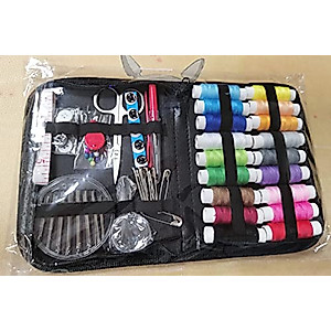 JUNING Sewing Kit with Case Portable Sewing Supplies for Home Traveler, Adults, Beginner, Emergency, Kids Contains Thread, Scissors, Needles, Measure etc