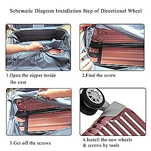 Serlium 2Pcs Luggage Suitcase Wheels 3.4 x 2.2in (Carefully Measure Yourself Wheel Size), Swivel Wheel Replacement Luggage Travel Suitcase Wheels Plastic Bearings Repair Set for Luggage Kits