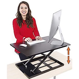 MEDA |Standing Desk | Instantly Convert Any Desk into a Sit/Stand up Desk, Height-Adjustable, Fully Assembled Desk Converter (Black)