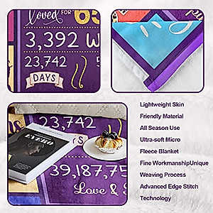 65th Birthday Gifts for Women Blanket,65th Birthday Decorations for Women,65th Birthday Gifts for Men,Gifts for 65 Year Old Woman,1958 Birthday Gifts for Women,Her,Him,Sister Throw Blanket 60"x50"