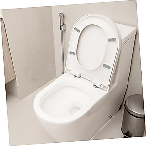 Gogogmee 4pcs Height Spacer Toilet Covers Kit Toilet Seat Bumpers Toilet Lid Bumpers Toilet Bumpers Toilet Seat Bumper Pads Toilet Cushioning Pads Bidet Attachment Buffer Abs Round