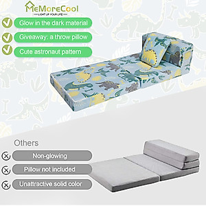MeMoreCool Folding Sofa Bed Floor Mattress for Kids, Glow Tri Folding Mattress Kid Fold Up Sofa Futon Folding Chair Bed, Child Foldable Mattress Floor Bed Folding Couch Trifold Mattress for Playroom