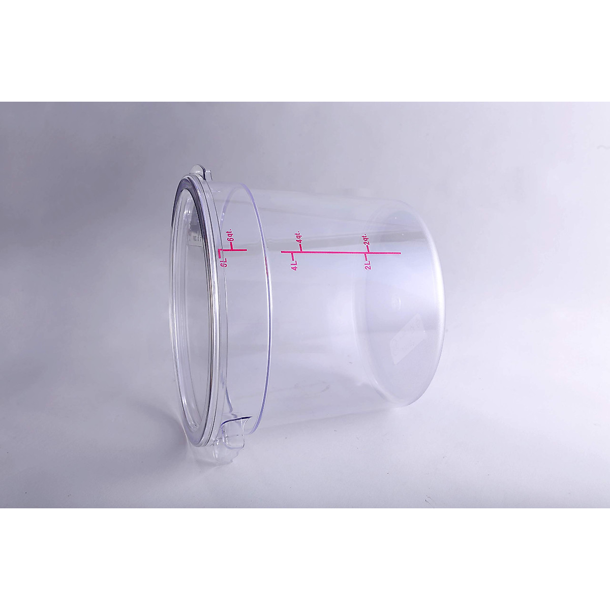 Hakka 6 Qt Commercial Grade Round Food Storage Containers With Lids,Polycarbonate,Clear - Case of 5