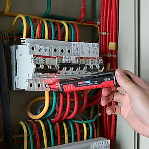 UNI-T Non-Contact AC Voltage Tester Pen, 24V-1000V Volt Detector Pen, Dual Range Live/Null Wire Tester Circuit Tester with LCD Display, Buzzer Alarm, Flashlight (UT12M)