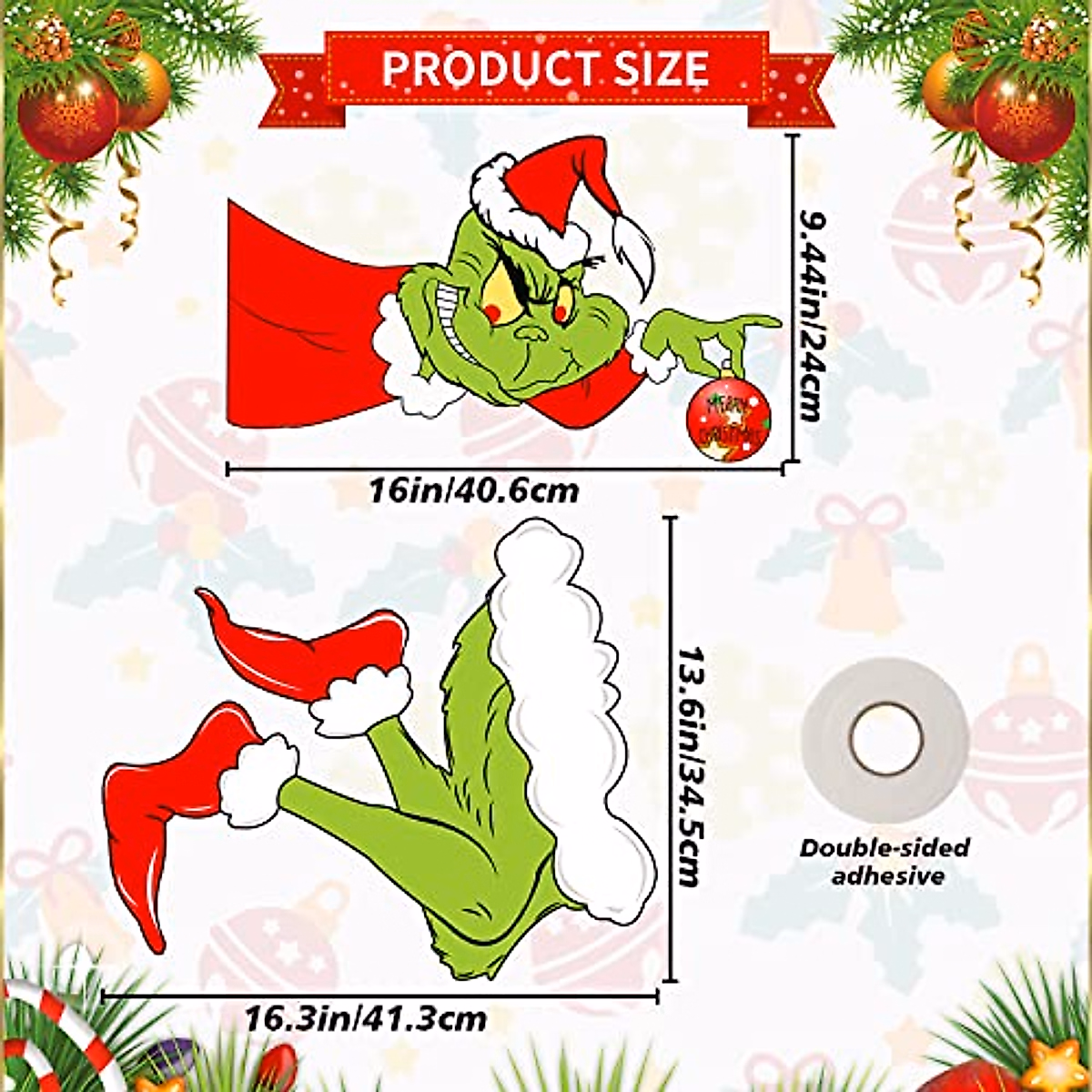 Christmas Decorations for Tree - Funny Christmas Thief Stole Tree Topper Head and Legs for Holiday Xmas Home Party Decorations