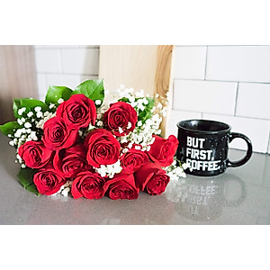 DELIVERY BY FRIDAY, 8/23 GUARANTEED IF ORDER PLACED BY 8/22 BEFORE 2PM EST From You Flowers - One Dozen Red Roses with Chocolates with Glass Vase (Fresh Flowers) Birthday, Anniversary, Get Well,