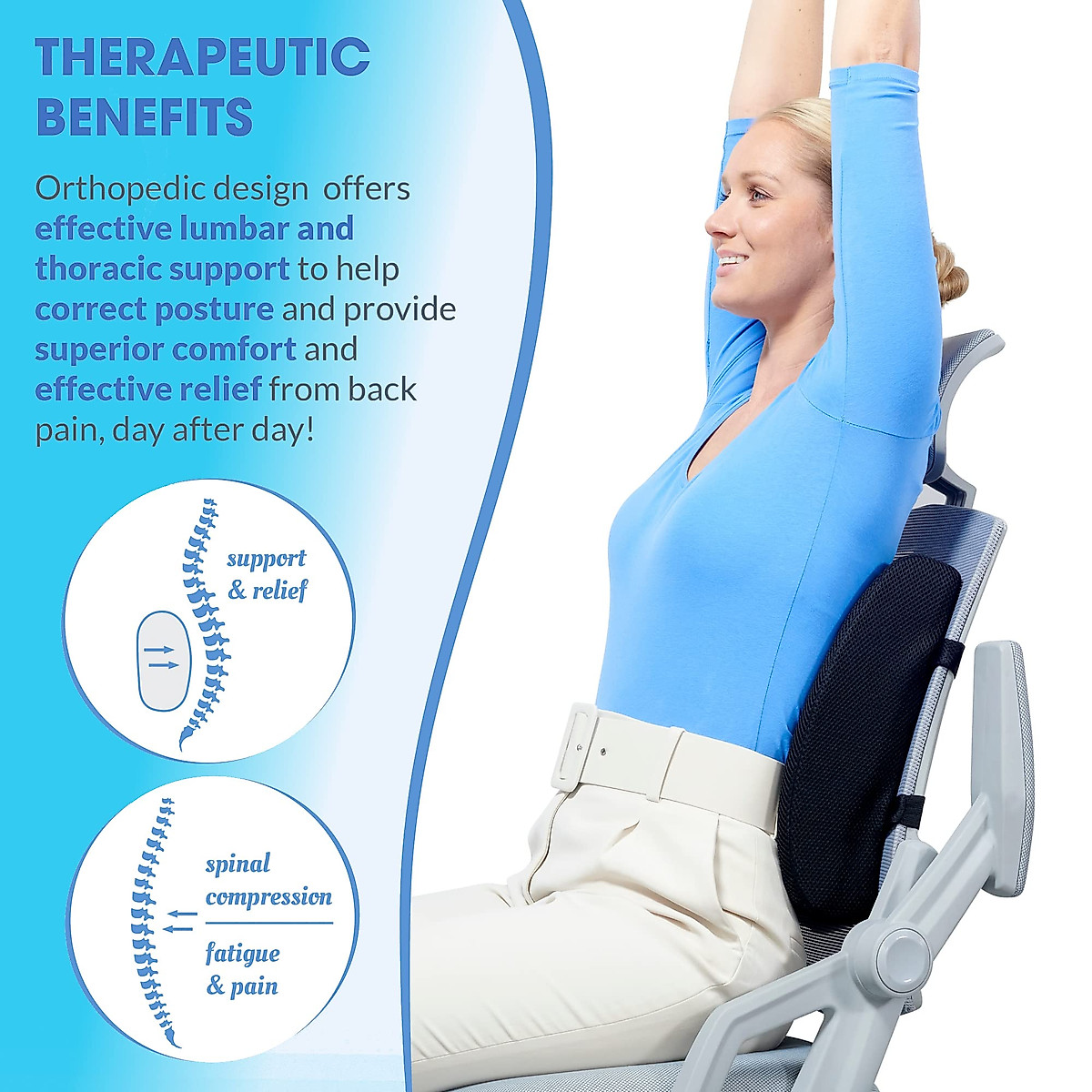 Lumbar Support Pillow for Office Chair - Back Comfort