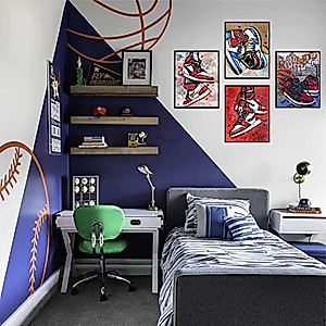 bcf Sneaker Posters Hypebeast Room Decor Shoes Prints Sneakerhead Posters Aesthetic Cool Posters for Teens Boys Guys Men Room Dorm Bedroom Wall Art Decor,Set of 4 Unframed(8''x10''inches).