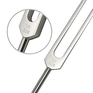 528 Hz Tuning Fork Tools Sound Healing Chakra Tuning Fork Solfeggio Energy Tuning Fork for DNA Repair Healing MI528 Hz Love Frequency Healing Devices for Healing (Silvery)