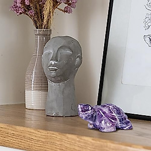 LEADGEM Crystal Turtle Figurines 2" Natural Healing Amethyst Tortoise Statue Paperweight Hand Carved Tiny Animal Gemstone Sculpture Decor for Home, Office