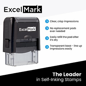 Custom Self-Inking Stamp - Up to 2 Lines - 11 Color Choices and 17 Font Choices (Medium)