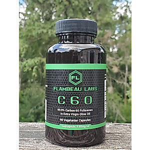 Flambeau Labs C60 Capsules | 90 Count | 2.5mg Carbon 60 99.9% per Serving | Carbon 60 in Olive Oil