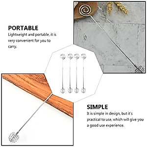 Luxshiny Coffee Stirrers 4pcs Honey Dipper Stainless Steel Honeycomb Stick Honey Spoons Stirrer Stick Syrup Dipper Cocktail Stirrers for Honey Jar Dispense Drizzle Coffee Syrup