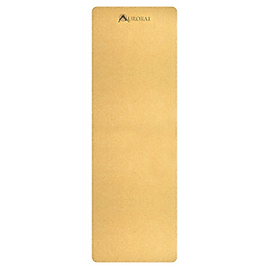 AURORAE PRO Natural Cork/Rubber Yoga Mat. 73" x 24 1/2" x 5mm Thick. Anti Tear and Slip Free
