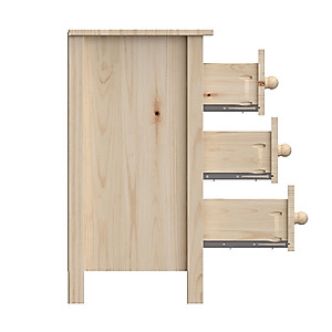 From the Tree Furniture Nightstand Tall 3 Drawer Solid Wood Unfinished - Maximize Space Elegantly with This Timeless Tall Bedroom Side Table