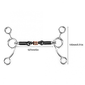 N/A Horse Chew Stainless Steel Armature and Black Steel Armature Ring Whistle Drill Outdoor Equestrian Protection Accessories