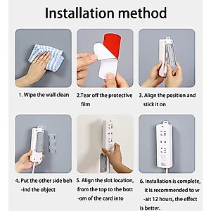8 Pcs Self-Adhesive Desktop Socket Fixer, Adhesive Punch Free Socket Holder Cable Management Punch Free Surge Protector, Desktop Mountable Plug-in Socket Fixer Bracket Stand (8PCS)