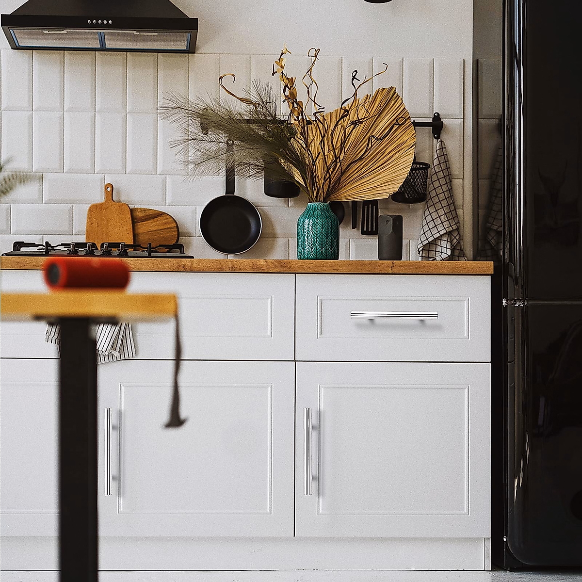 homdiy 15 Pack Brushed Nickel Cabinet Pulls 3 Inch Handles Stainless Steel Cabinet Hardware for Kitchen and Bathroom Cabinets, 5 Inch Overall Drawer Pull