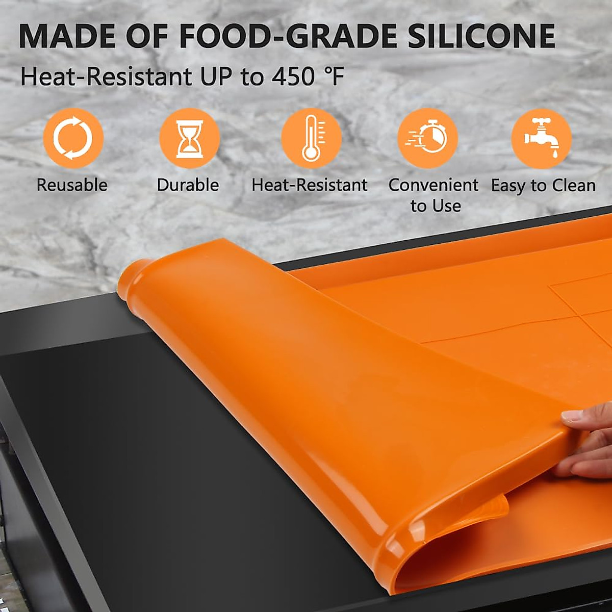 28" Food Grade Silicone Griddle Mat for Blackstone Accessories, Heavy Duty 2.2 LB Grill Mat, Reusable Griddle Cover for Blackstone Protect Your Griddle from Insects Rust (NOT for Pro & XL Series)