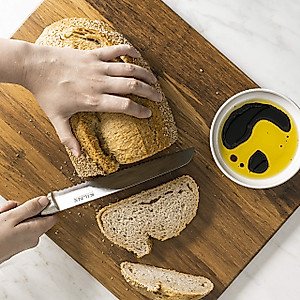 Kilne Knife Set, 6-Piece Kitchen Knife Set With Wood Block, High Grade German Steel with Acacia Wood Block, Black