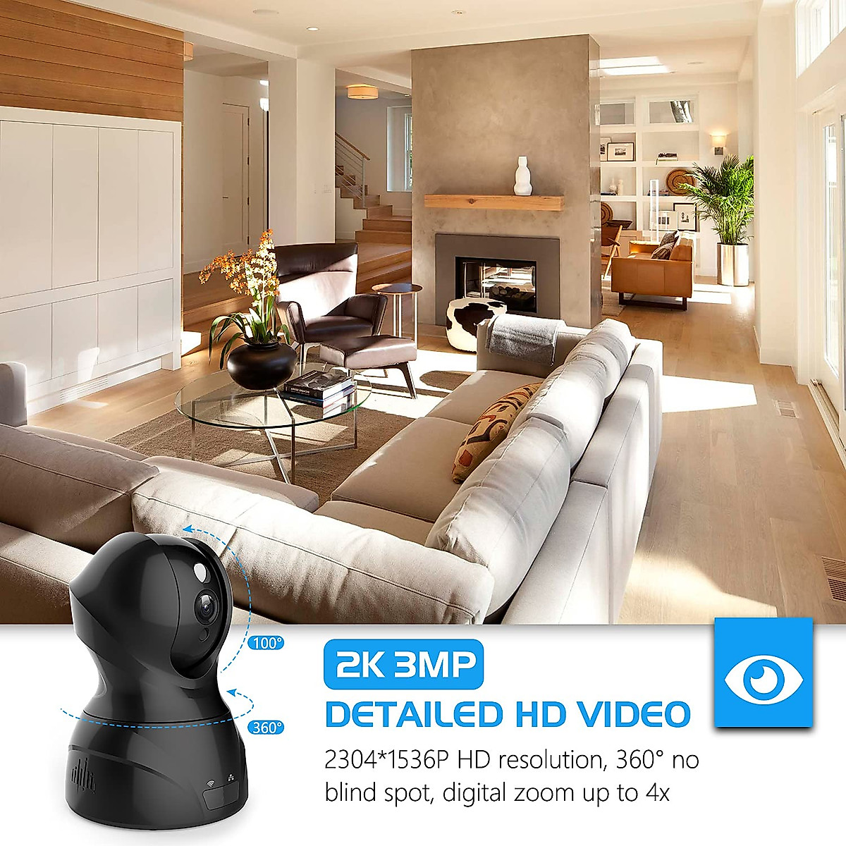 Syeh Security Camera 1536P Pet Camera Wireless WiFi Home Camera Full, 720p