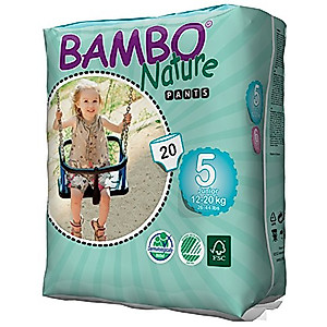 Bambo Nature Eco Friendly Baby Training Pants Classic for Sensitive Skin, Size 5 (26-44 lbs), 20 Count