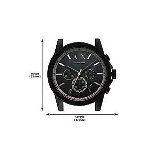 Armani Exchange Men's Outerbanks Silicone Watch, Color: Black/Tan Silicone (Model: AX1343)